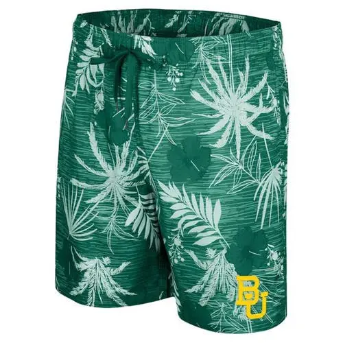 COLOSSEUM Baylor Bears Tropical Print Swim Shorts