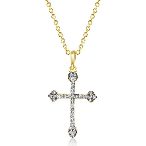 Lafonn Pavé Simulated Diamond Cross Pendant Necklace - White