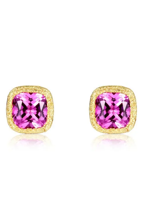 Lafonn Created Sapphire Cushion Stud Earrings - Purple