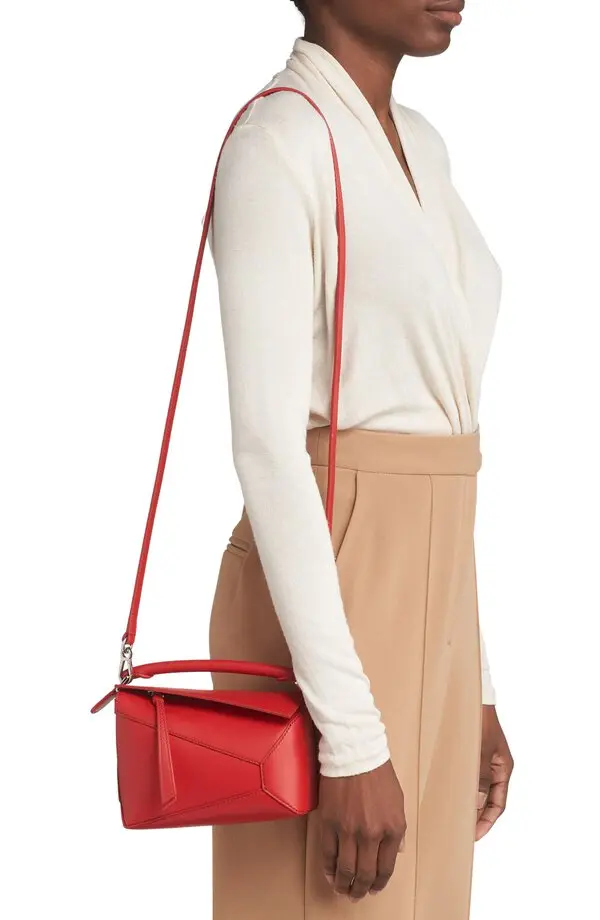 Loewe Mini Puzzle Leather Bag - Red | Editorialist