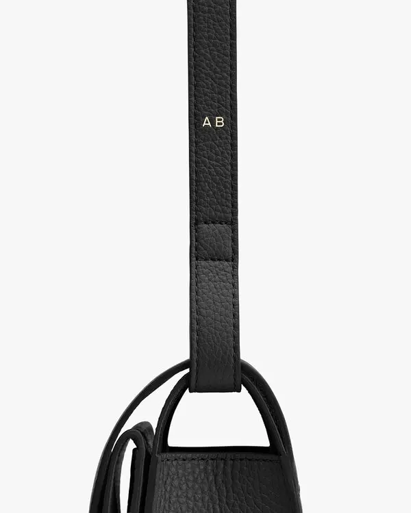 Cuyana Double Moon Italian Leather Saddle Bag - Black