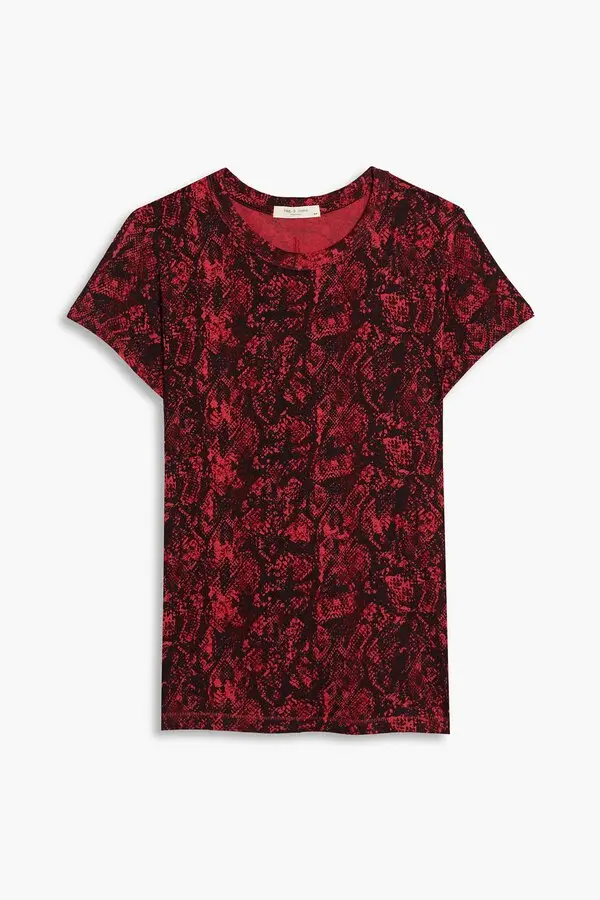 Rag & Bone Snakeprint Cottonjersey Tshirt