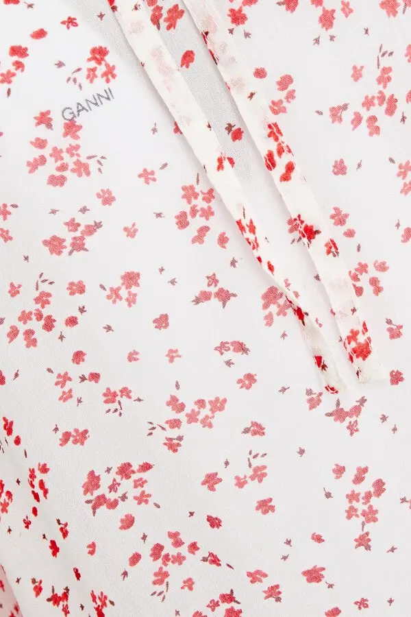 GANNI Floralprint Georgette Blouse