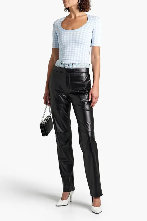 Alexander Wang Gingham Stretchknit Top