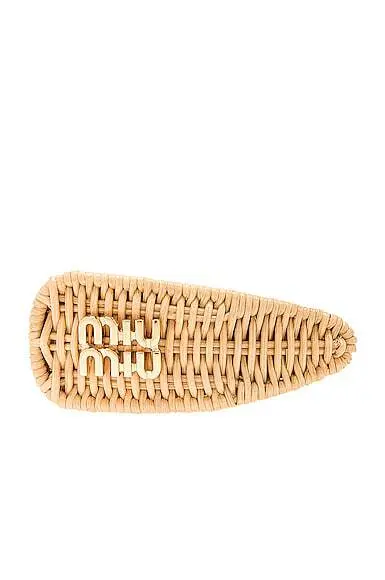 Miu Miu Vernice Hair Clip - Natural