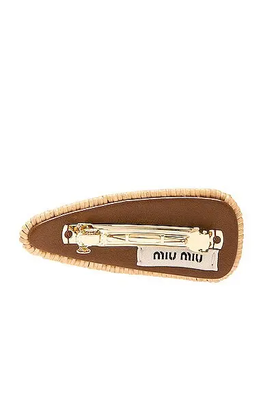 Miu Miu Vernice Hair Clip - Natural