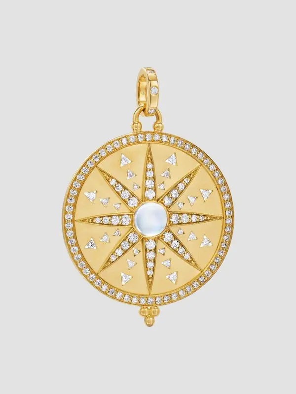 Temple St. Clair Celestial Sole Mandala 18k Yellow Blue Moonstone & 1.81 Tcw Diamond Pendant - Gold