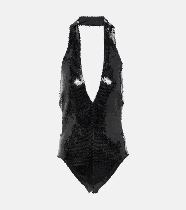 Alexandre Vauthier Sequined Halterneck Bodysuit