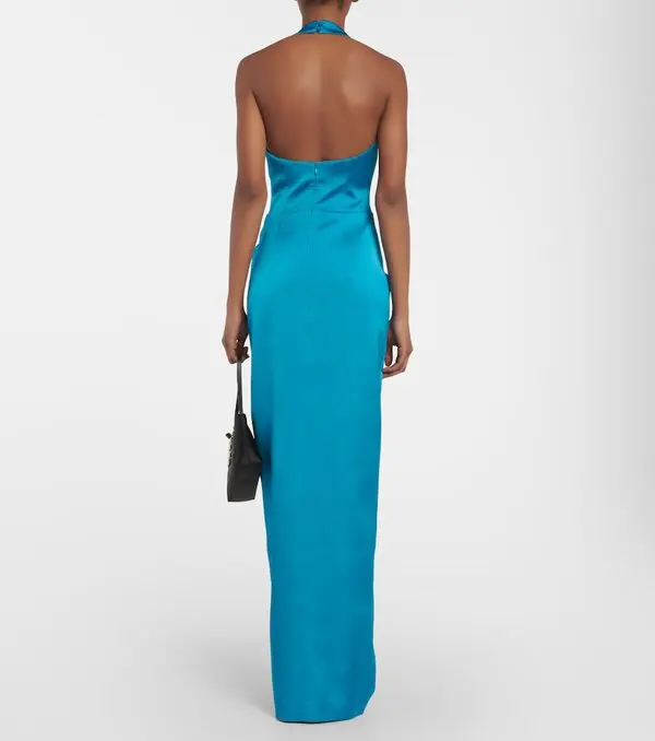 RASARIO Halterneck Draped Gown