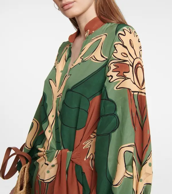 Johanna Ortiz Printed Maxi Wrap Dress - Multicoloured