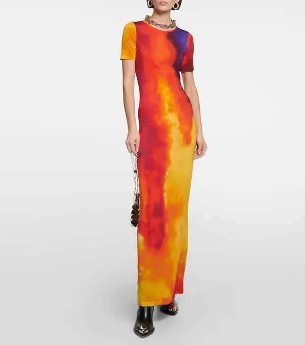 Rabanne Printed Maxi Dress - Black