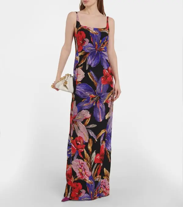 green emerald velvet dress Daring Long Dress | DRIES VAN NOTEN