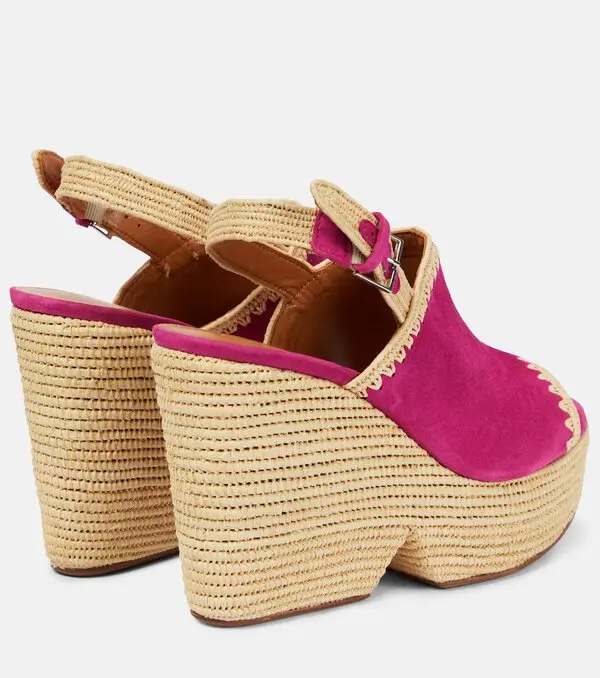 Clergerie Damya Suede Wedge Sandals