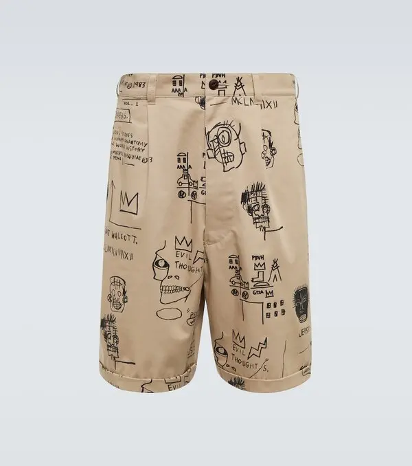 Junya Watanabe X Basquiat Printed Cotton Shorts