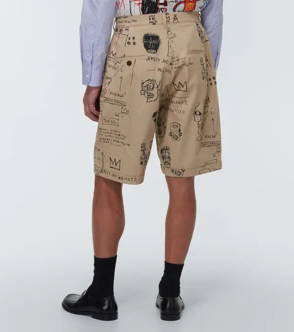Junya Watanabe X Basquiat Printed Cotton Shorts