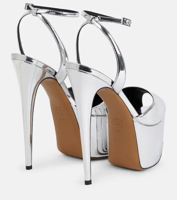Alexandre Vauthier Metallic Faux Leather Platform Sandals