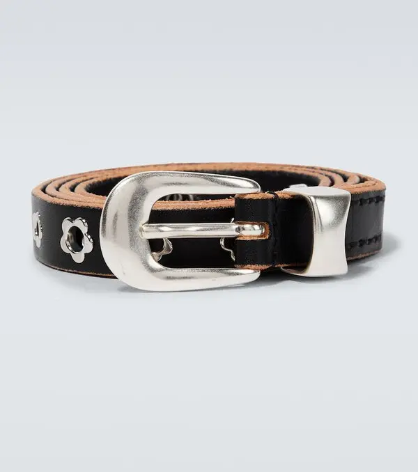 Our Legacy Flowers Leather Belt In Black - 30% Off | Editorialist