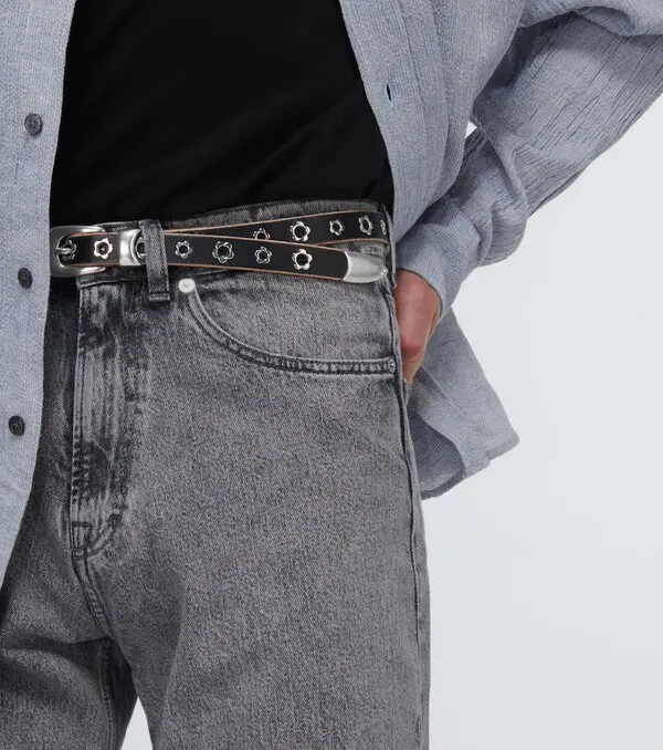 Our Legacy Flowers Leather Belt In Black - 30% Off | Editorialist