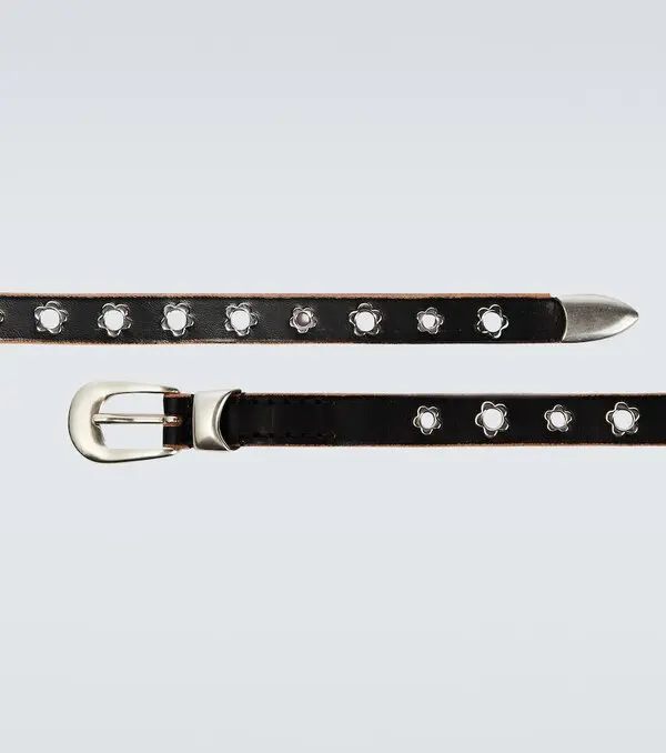 Our Legacy Flowers Leather Belt In Black - 30% Off | Editorialist