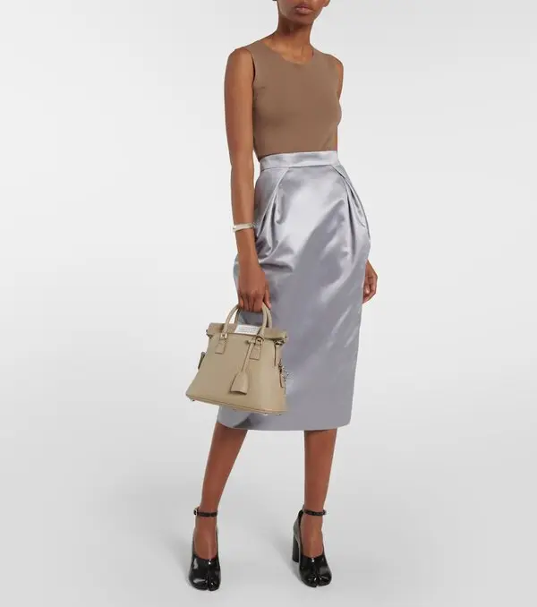 MAISON MARGIELA Satin Draped Midi Skirt