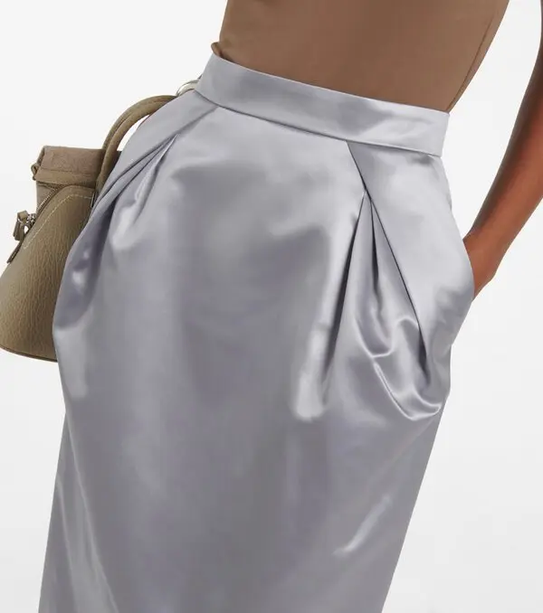 MAISON MARGIELA Satin Draped Midi Skirt