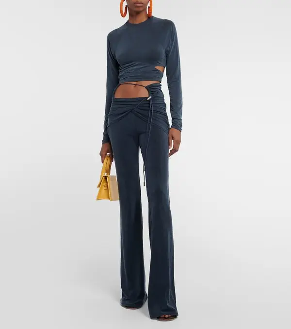 Jacquemus Le Pantalon Espelho Flared Pants - Blue