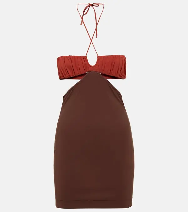 NENSI DOJAKA Cutout Minidress - Brown