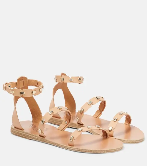 ANCIENT GREEK SANDALS Coco Embellished Leather Sandals - Beige