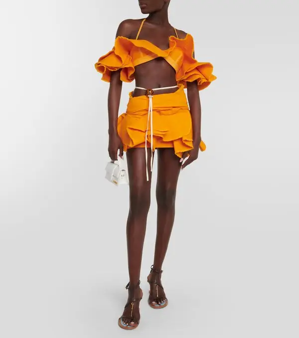 Jacquemus La Brassière Artichaut Cotton Crop Top - Orange