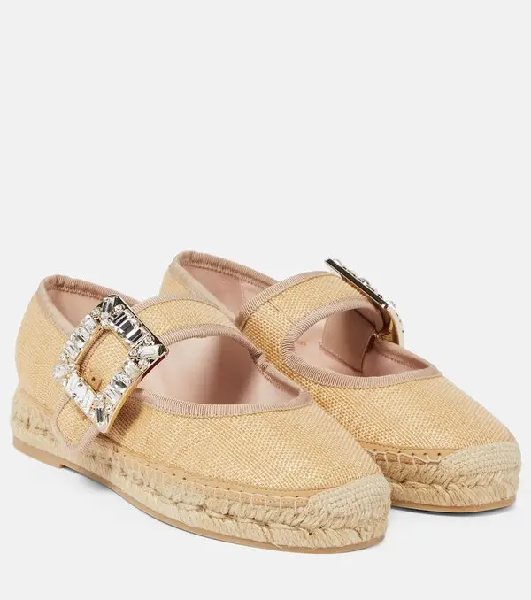 ROGER VIVIER Babies Embellished Espadrilles - Beige