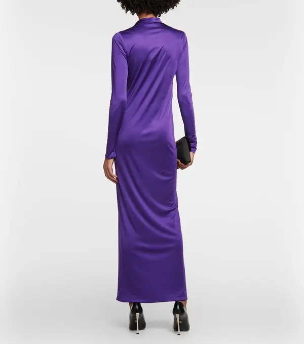 Versace Cowl-neck Draped Gown