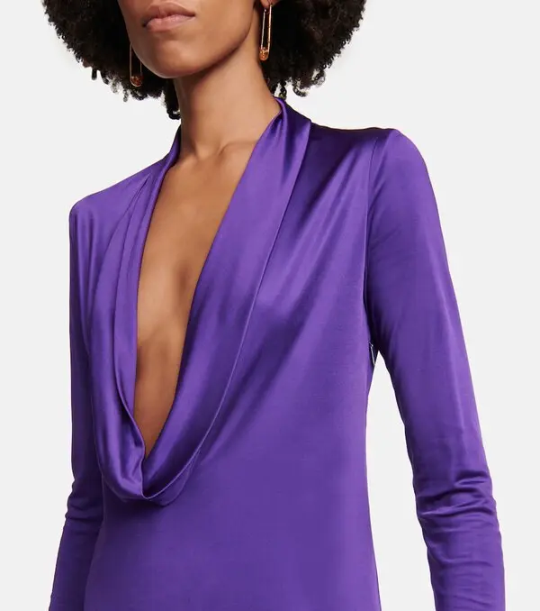 Versace Cowl-neck Draped Gown
