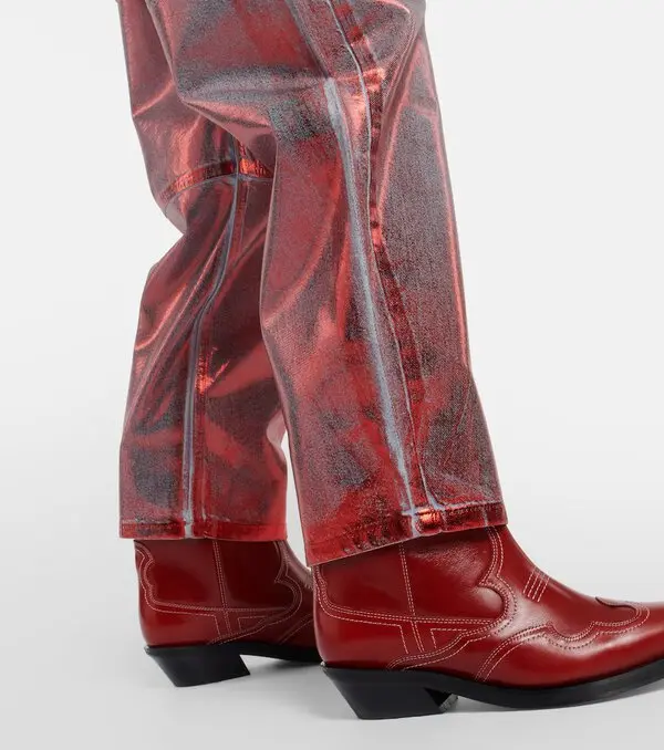 GANNI Metallic Barrel-leg Jeans