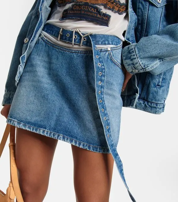 Y/project Cut-out Denim Miniskirt