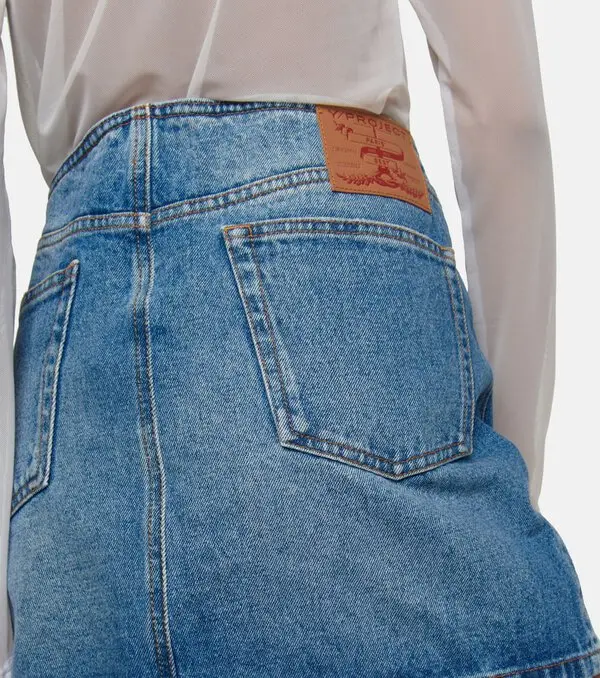 Y/project Cut-out Denim Miniskirt