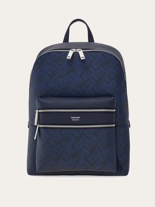 FERRAGAMO Embossed Gancini Backpack - Blue