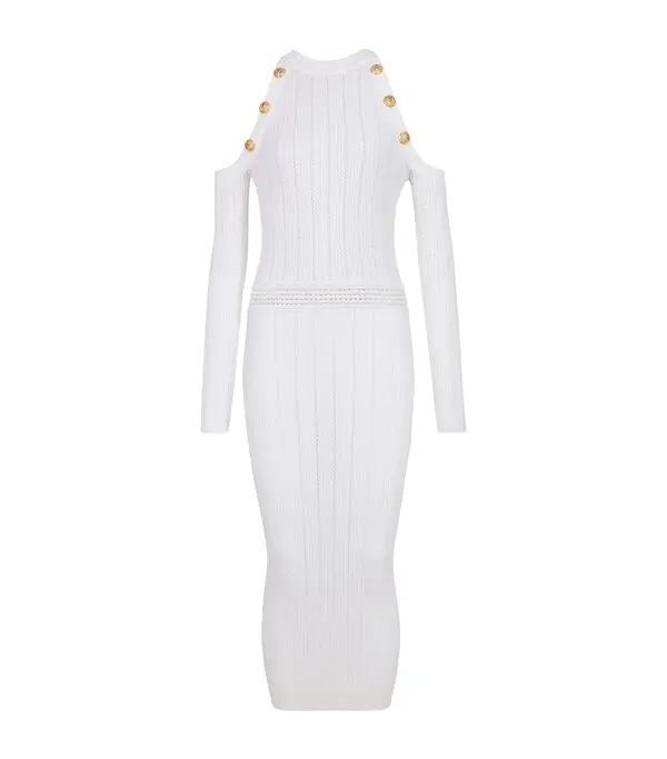 Balmain Knit Cut-out Midi Dress