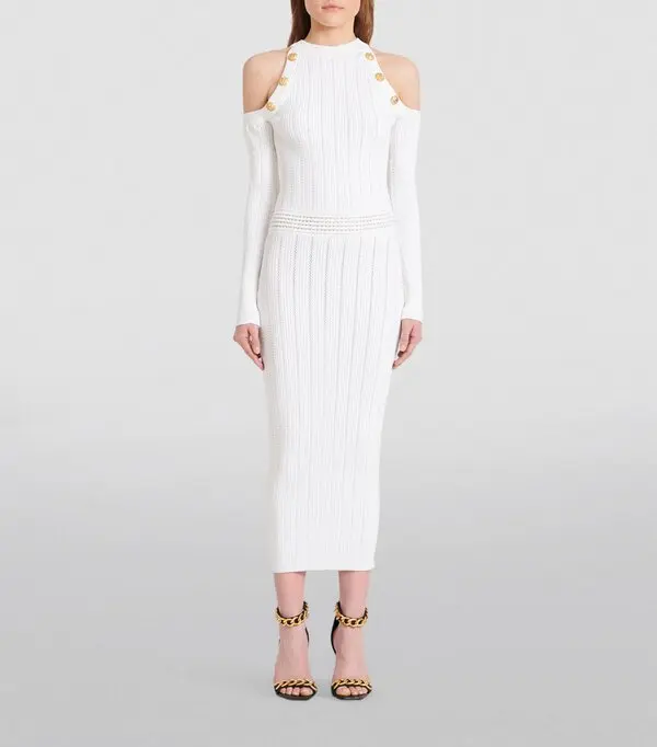 Balmain Knit Cut-out Midi Dress