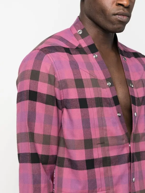 Rick Owens Gingham-check Long-sleeve Shirt