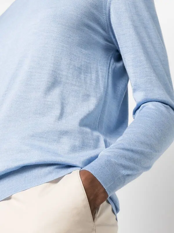 Malo V-neck Knit Jumper - Blue