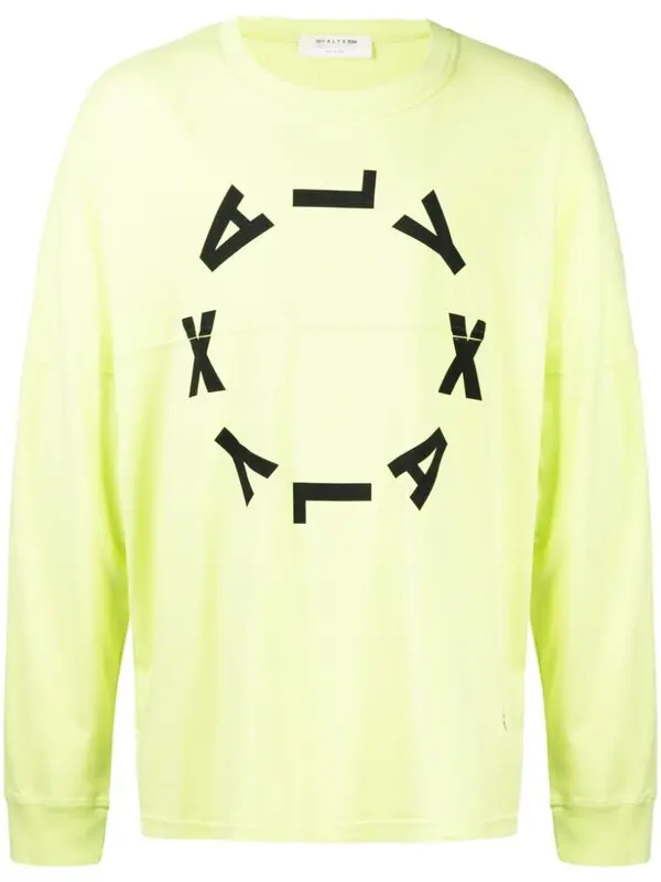 1017 Alyx 9sm Logo-print Long-sleeve T-shirt - Yellow