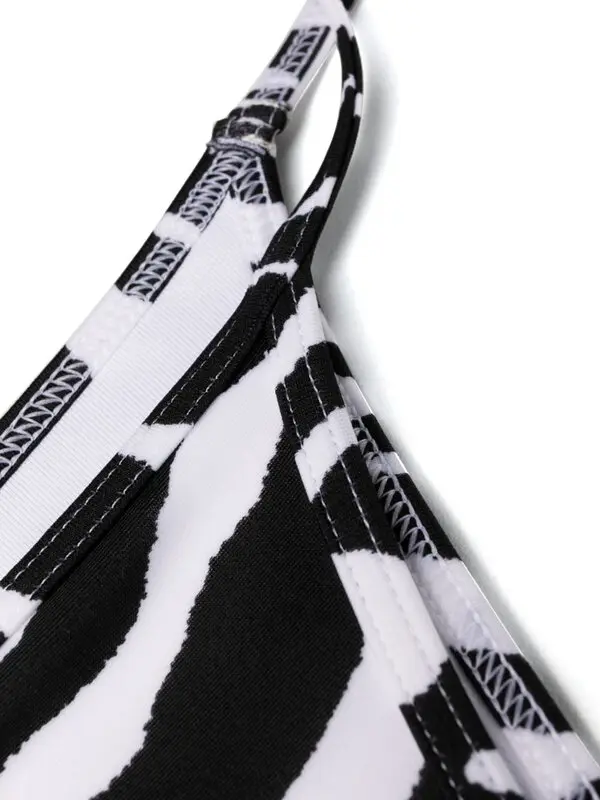 Attico Zebra-print One-shoulder Bikini Set - White