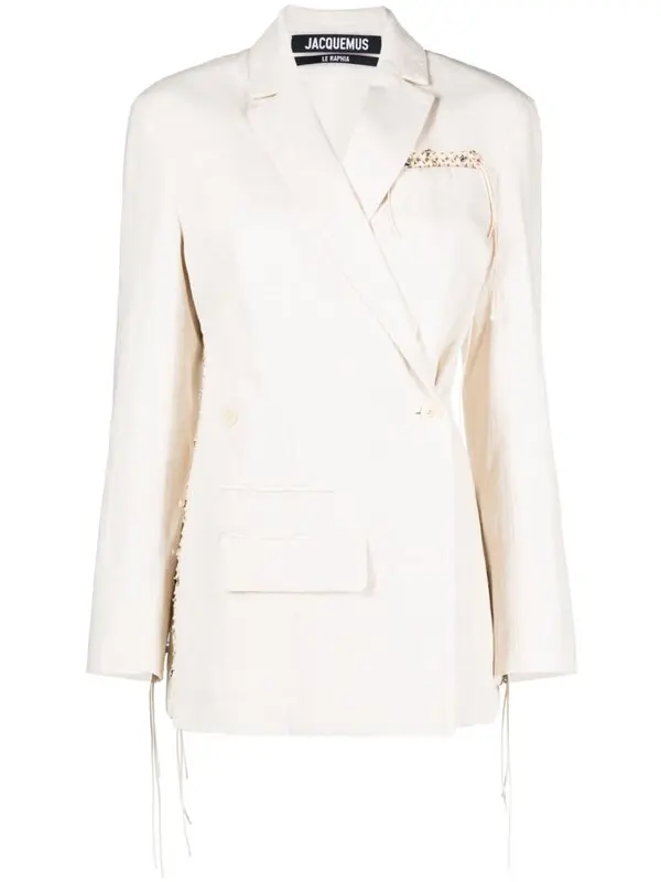 Jacquemus La Veste Tibau Brodée Blazer - Neutrals