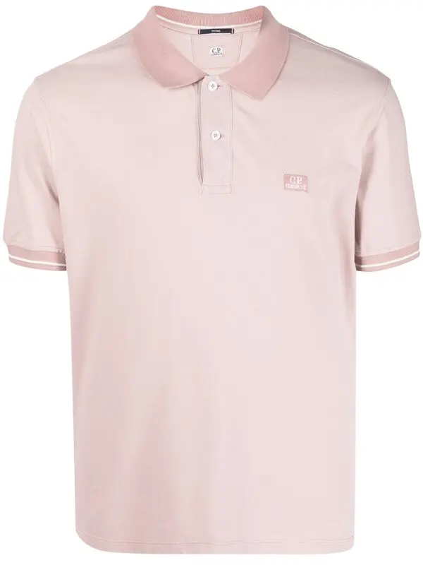 C.P. COMPANY Logo-embroidered Polo Shirt - Pink