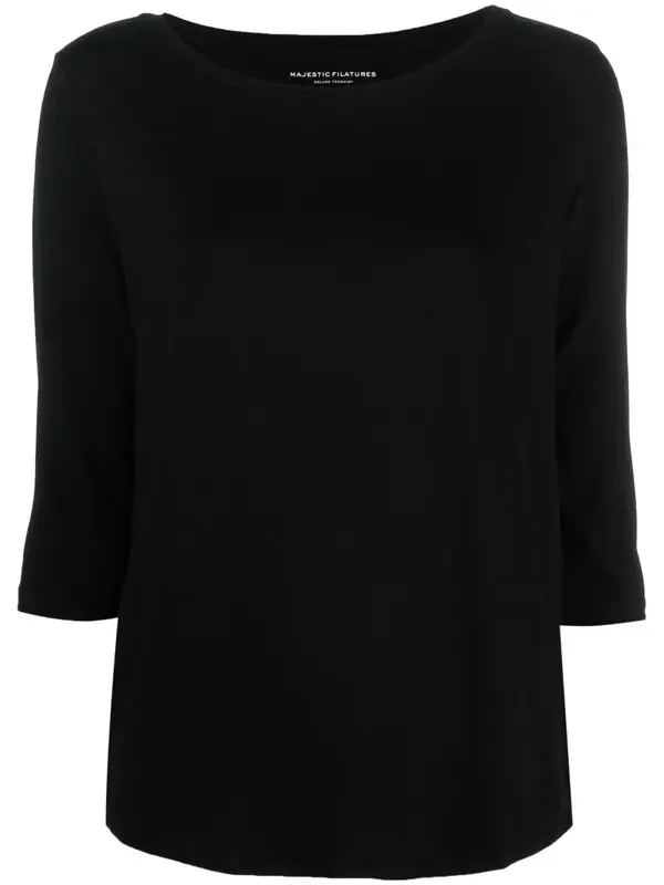 Majestic Filatures Boat-neck Jersey Top