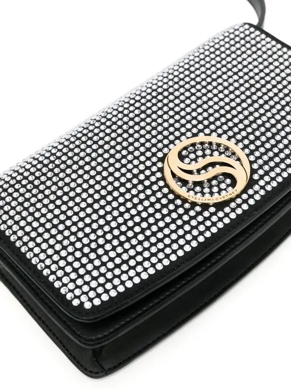 Stella McCartney S-wave Crystal-embellished Crossbody Bag - Black