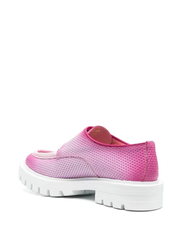 Santoni Leather Double-buckle Loafers - Pink