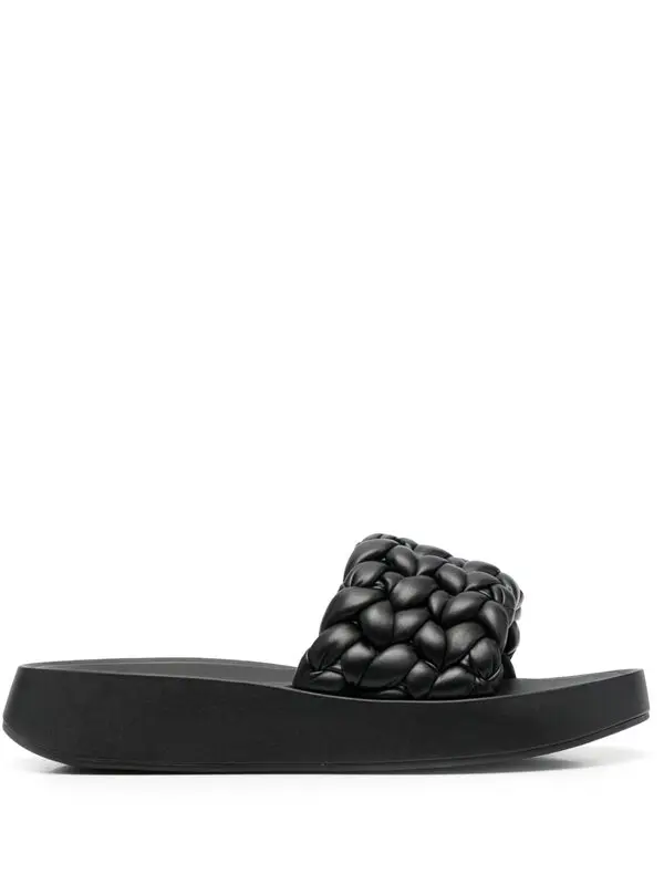 Ash Interwoven-detail Sliders - Black