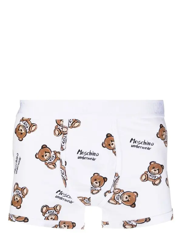 Moschino Teddy Bear Print Boxers In White 60% Off Editorialist