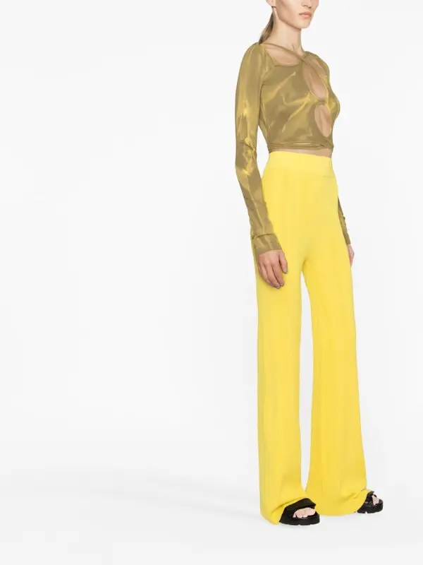 Remain Birger Christensen High-waisted Knitted Trousers - Yellow